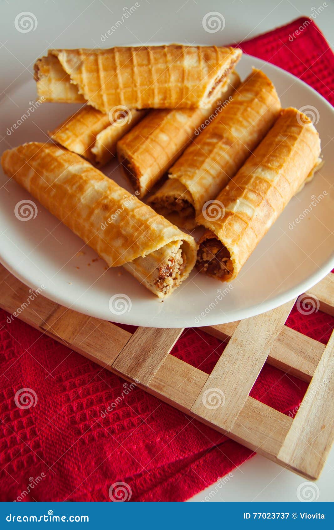 Waffle rolls stock image. Image of ingredients, candy - 77023737