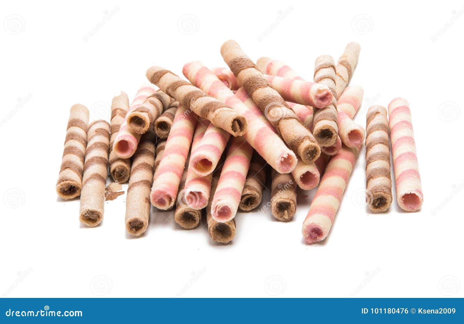 Waffle rolls isolated stock photo. Image of pastry, crunch - 101180476