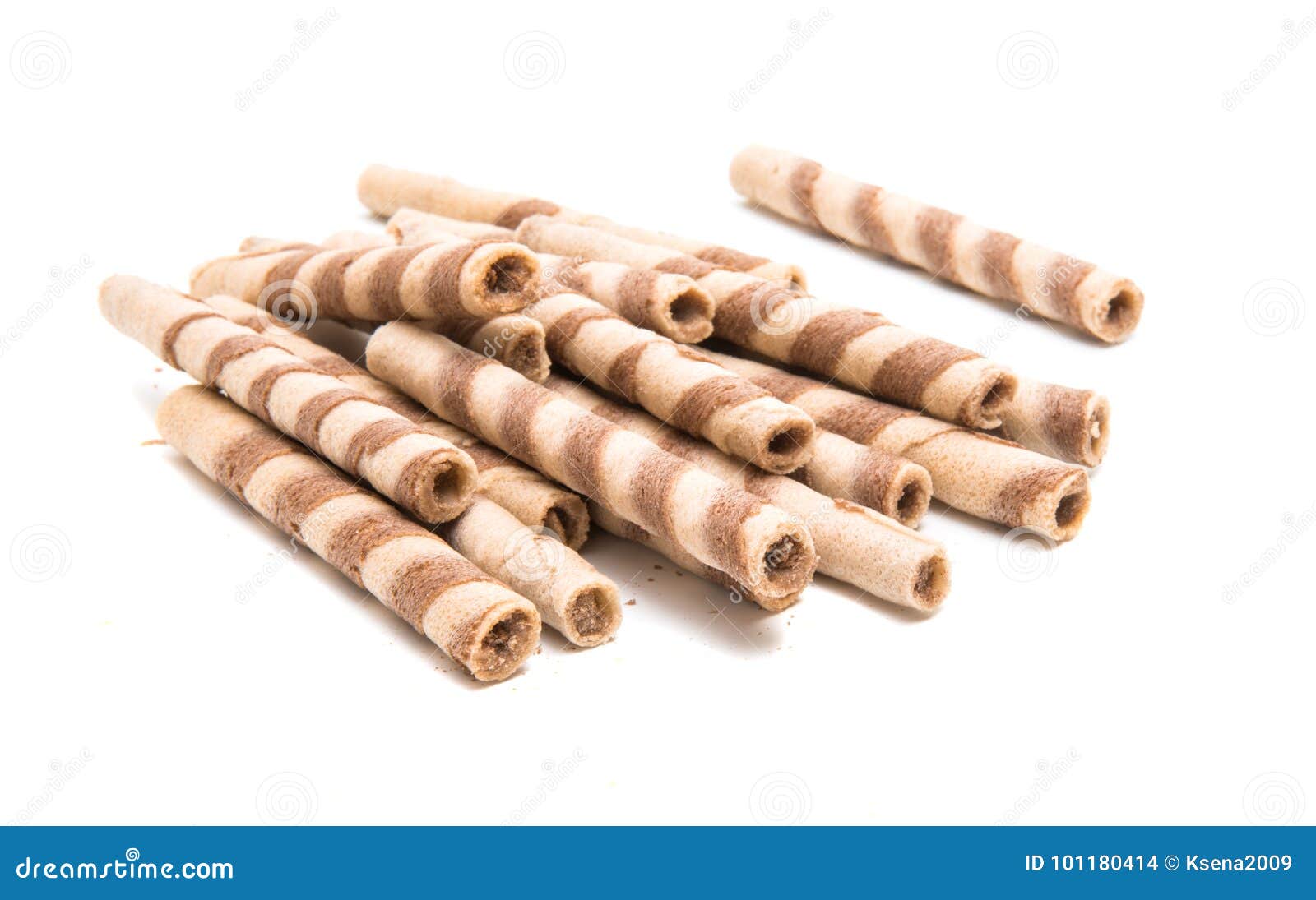Waffle rolls isolated stock photo. Image of beige, fragility - 101180414