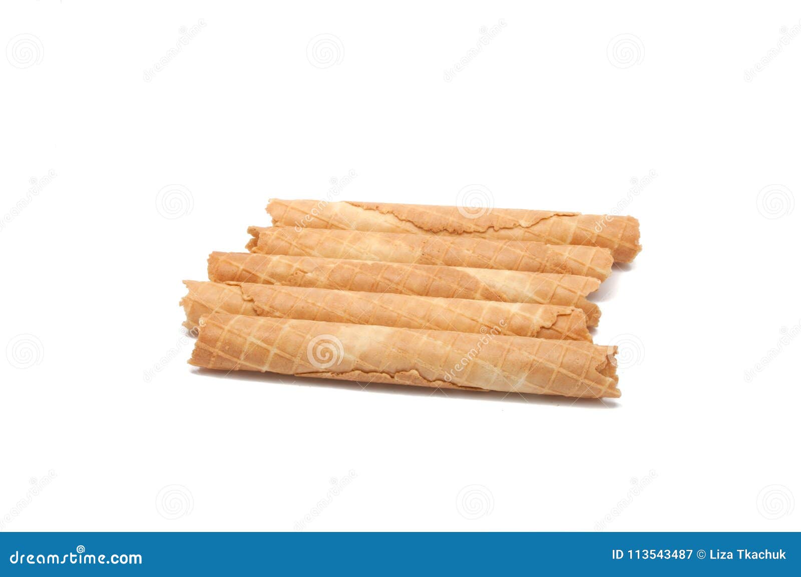 Waffle Rolls Isolated on the White Stock Image - Image of cookie ...