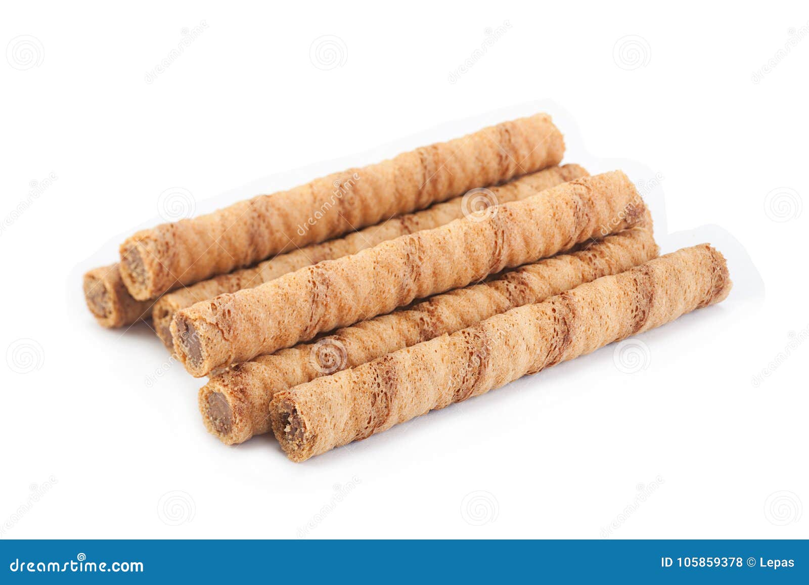 Waffle rolls stick closeup stock photo. Image of white - 105859378