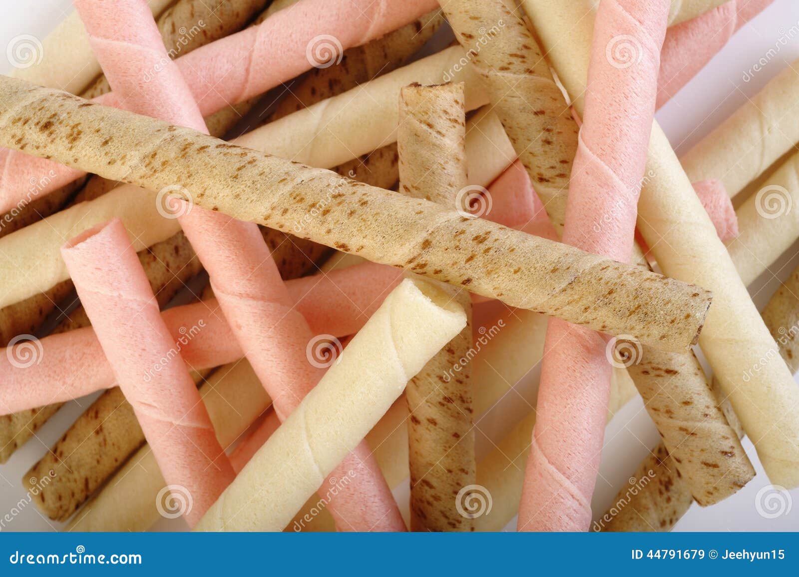 Waffle rolls stock image. Image of wafers, pink, roll - 44791679