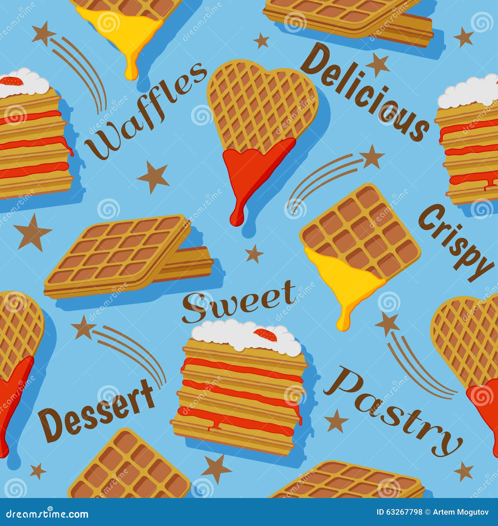 Waffle Seamless Pattern Stock Vector Illustration Of Celebration