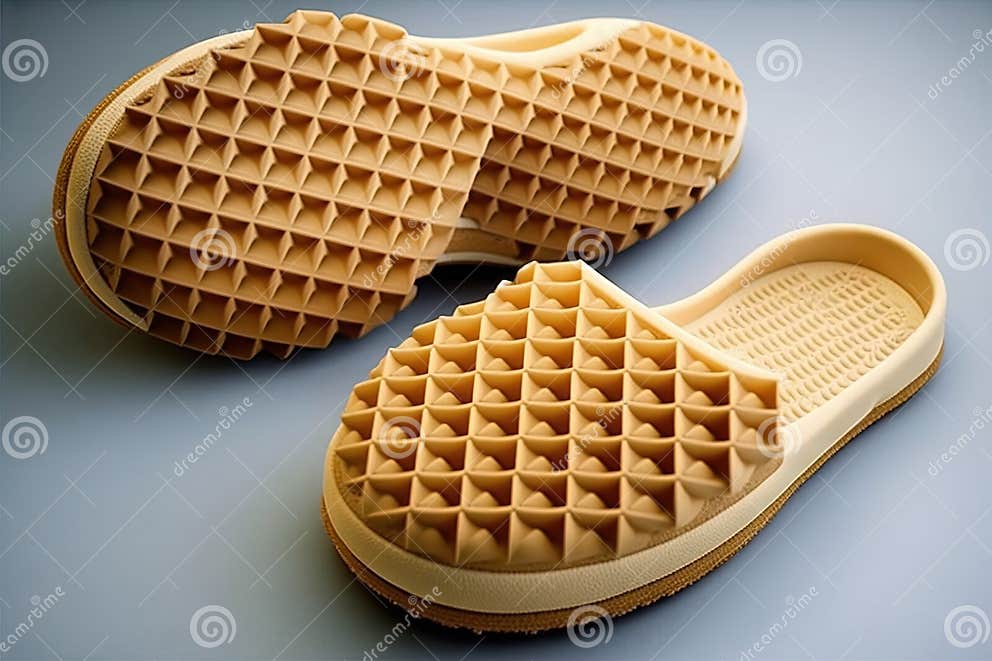 Waffle Shape Slippers Illustration Generative Ai Stock Illustration ...