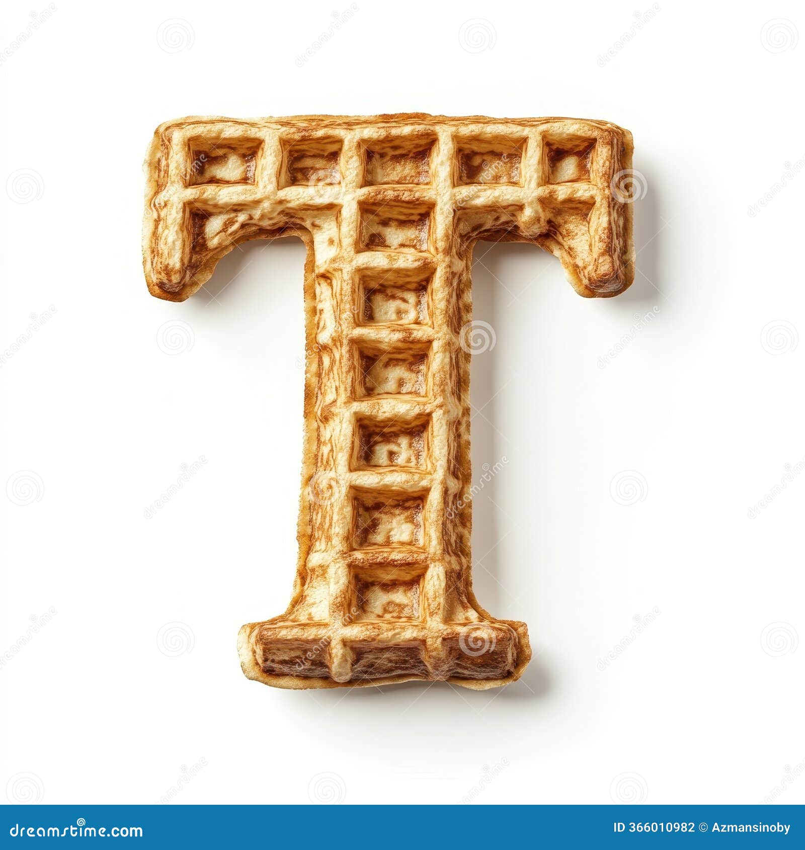 A Waffle Shaped Like The Letter "C" With A Golden-brown Texture Royalty ...