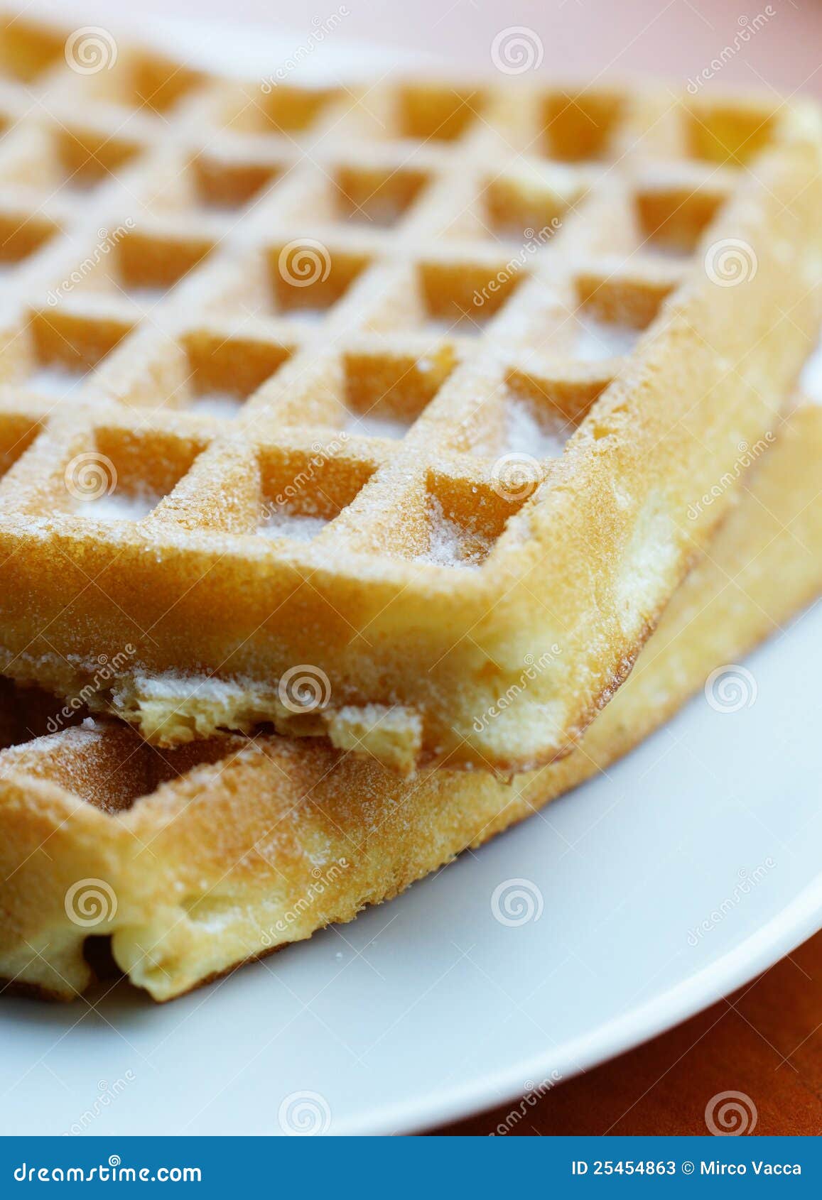 Waffle with sugar stock image. Image of powder, waffle - 25454863
