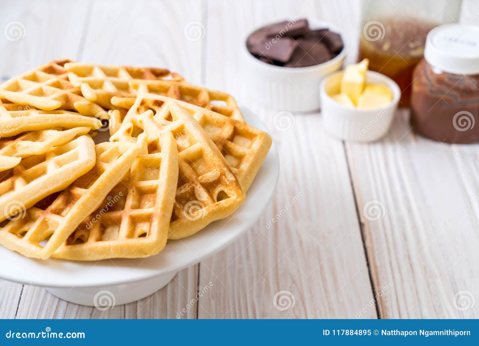 Waffle on table stock image. Image of plate, yummy, isolated - 117884895