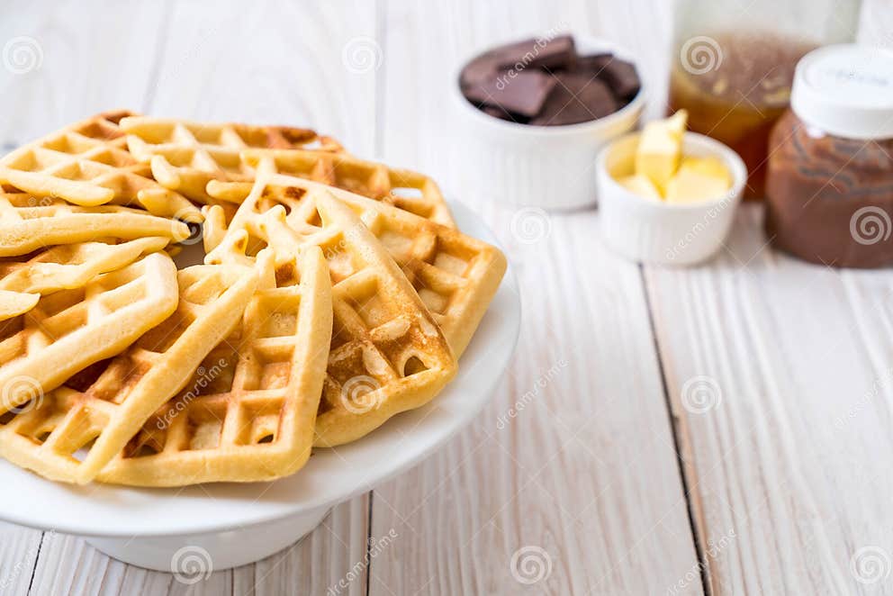 Waffle on table stock image. Image of plate, yummy, isolated - 117884895