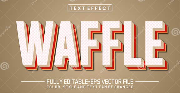 Waffle Text Editable Style Effect Stock Illustration - Illustration of ...