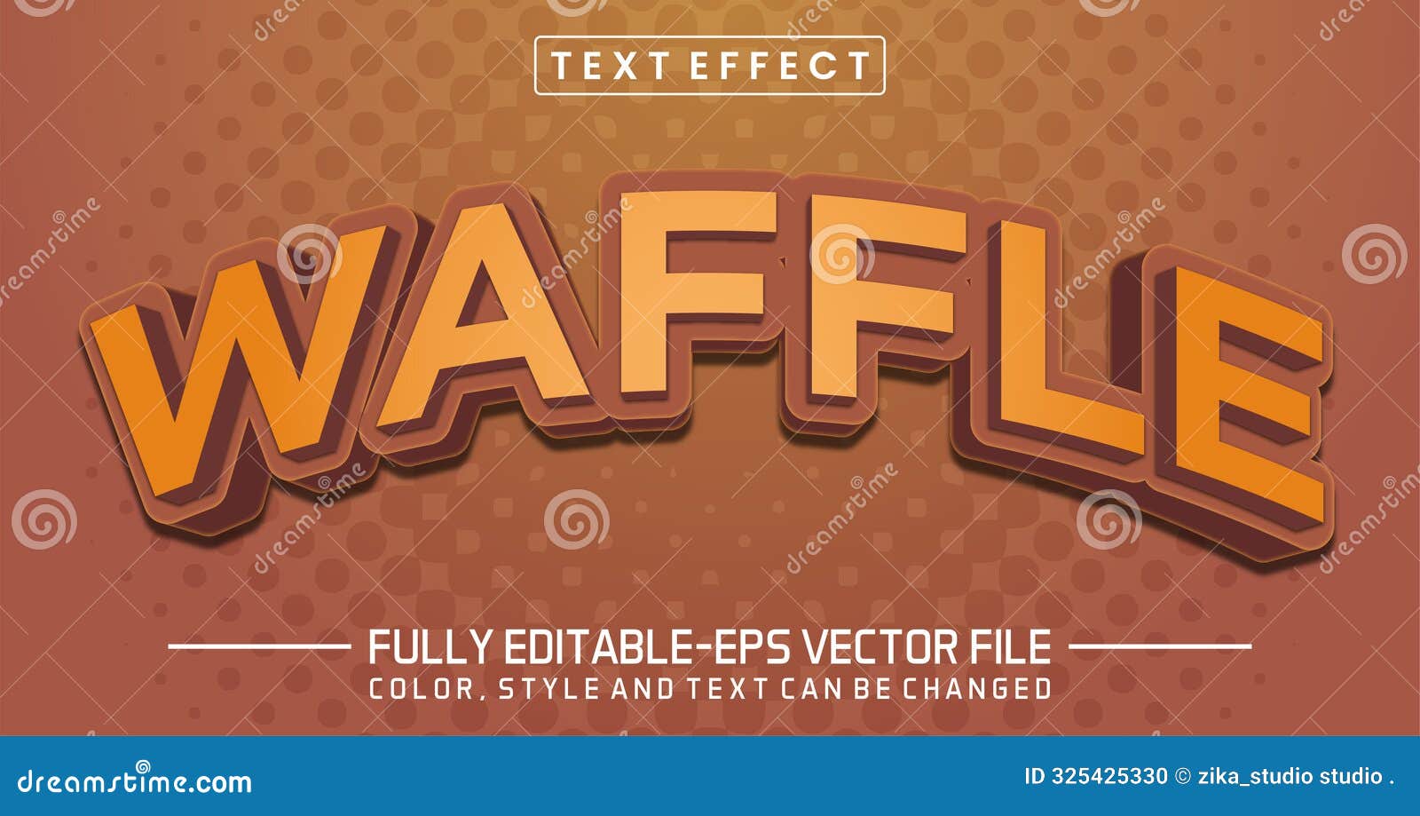 Waffle Text Editable Style Effect Stock Illustration - Illustration of ...