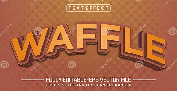 Waffle Text Editable Style Effect Stock Illustration - Illustration of ...