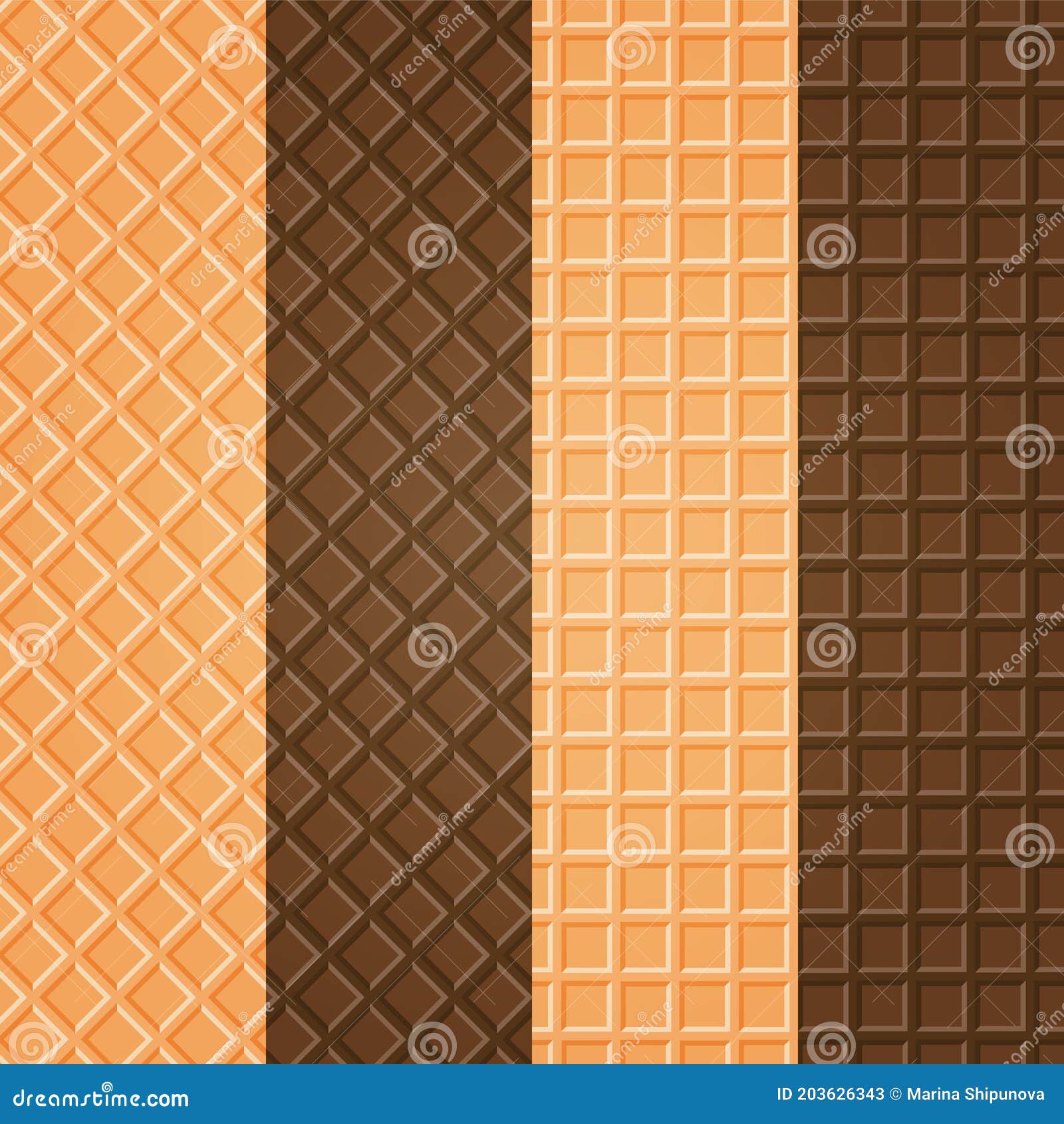 Waffle Texture Set Of Seamless Textures Creamy Chocolate Waffles
