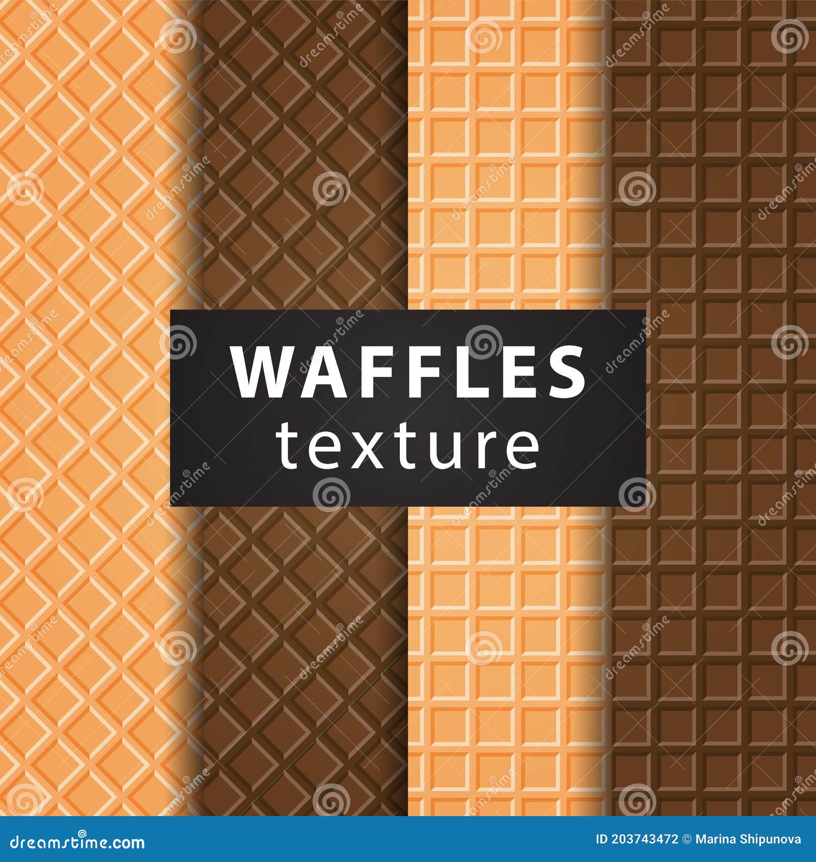Waffle Texture. Set of Seamless Textures. Vector Background. Stock ...