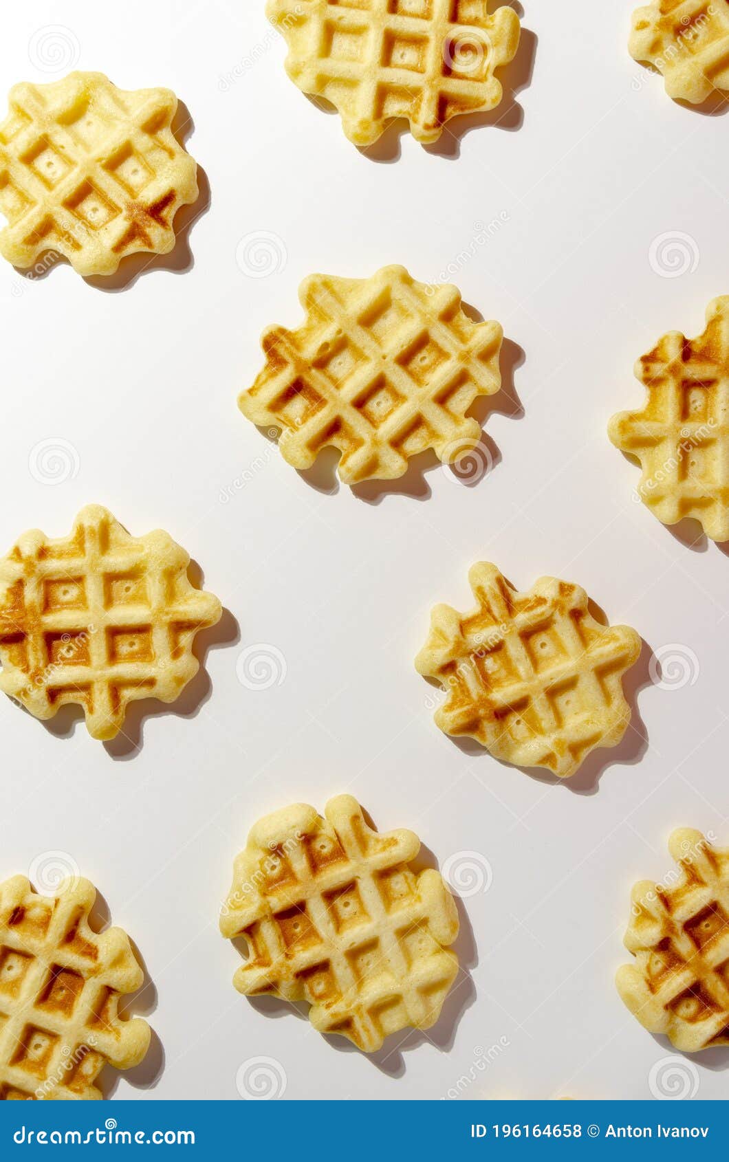 Waffle Texture. Wafer Pieces Isolated on White Background Stock Photo ...