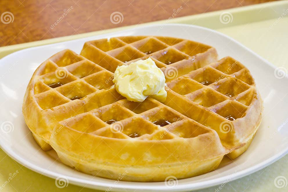 Waffle stock image. Image of plate, cream, pancake, europe - 33579433