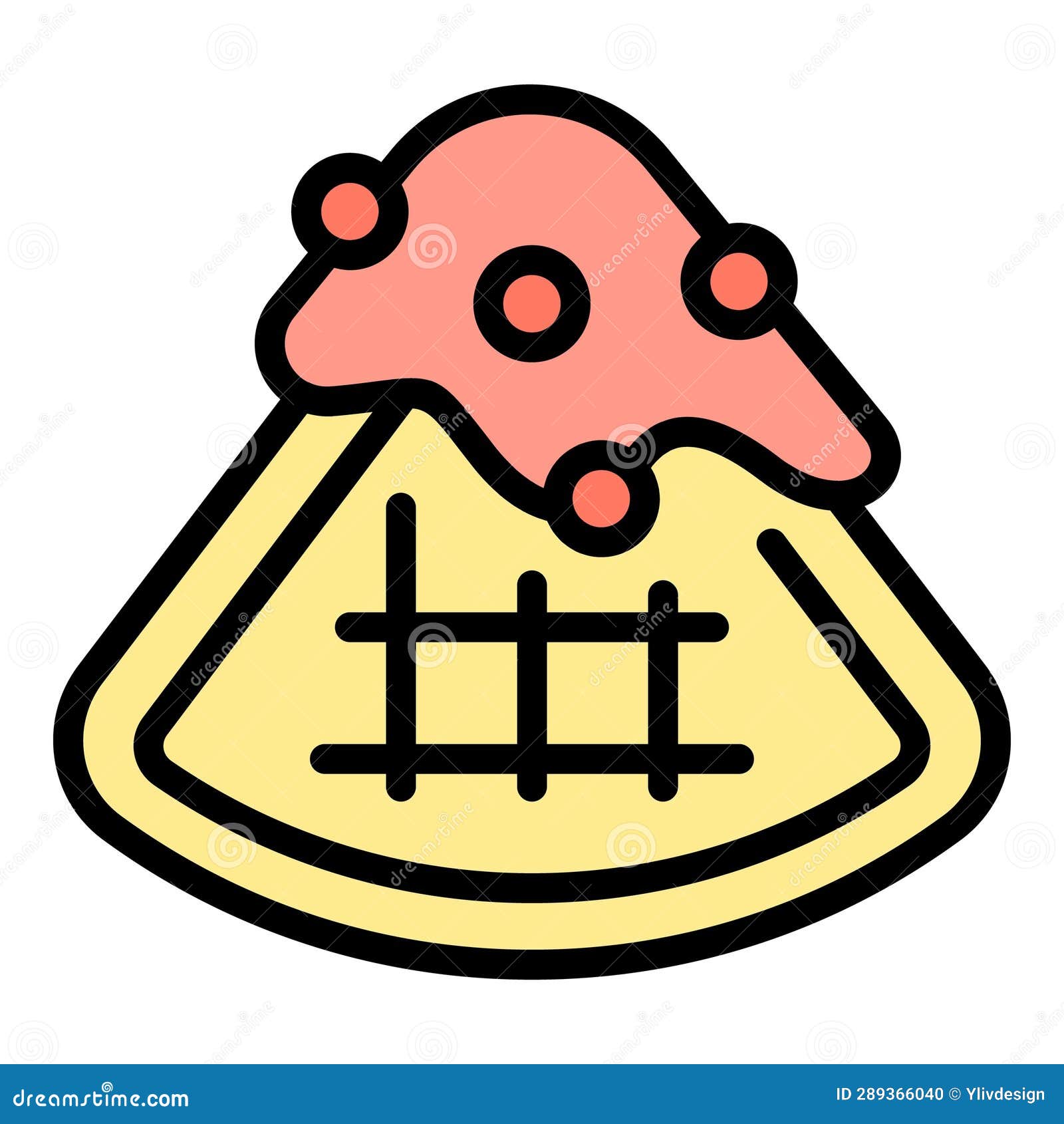 Waffle Triangle Icon Vector Flat Stock Vector - Illustration of outline ...