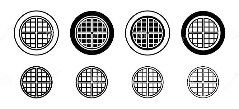 Waffle Vector Icon Set Collection. Waffle Outline Flat Icon Stock ...