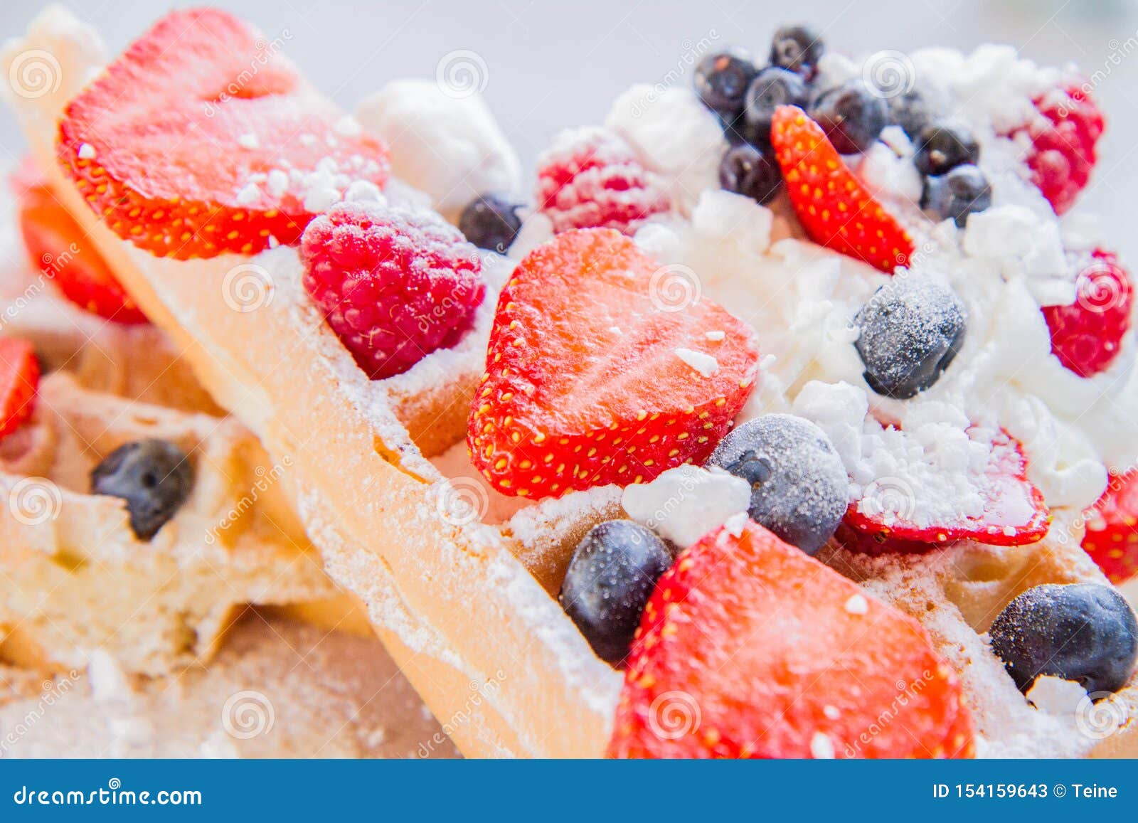Waffles stock image. Image of gourmet, raspberries, forest - 154159643