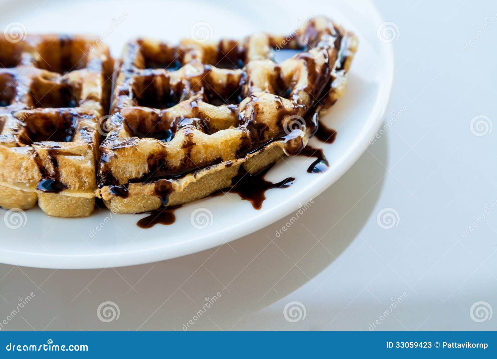 Waffle on white dish stock image. Image of delicious - 33059423