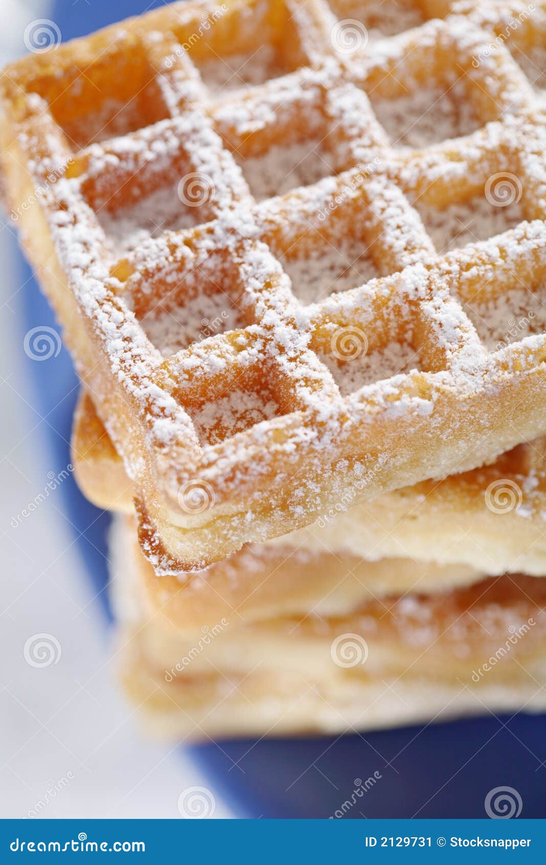 Waffles stock image. Image of sugar, sweet, stack, powder - 2129731