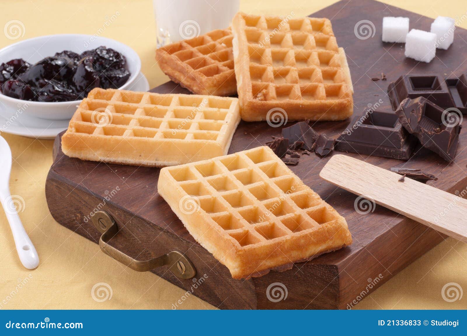 Waffles stock image. Image of cutting, waffles, sweet - 21336833