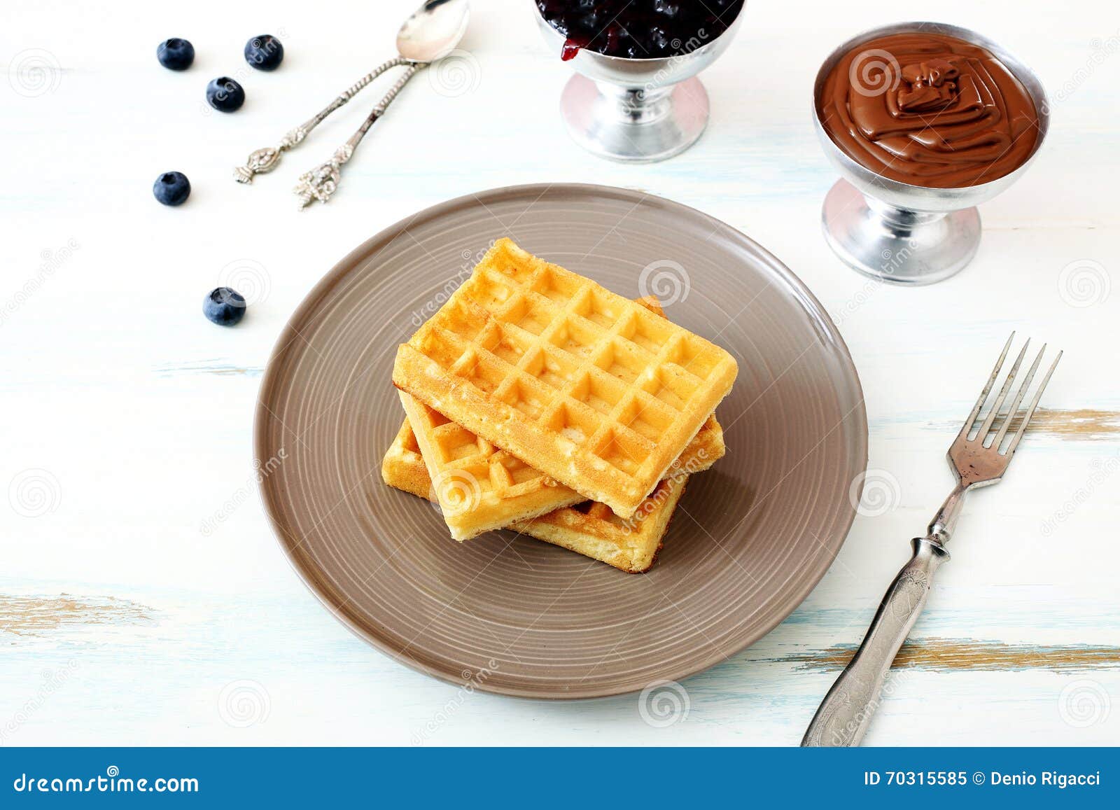 Waffles stock image. Image of indulgence, berries, closeup - 70315585