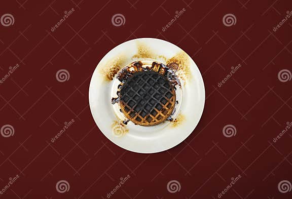 Waffles burned stock image. Image of dessert, objects - 34446195