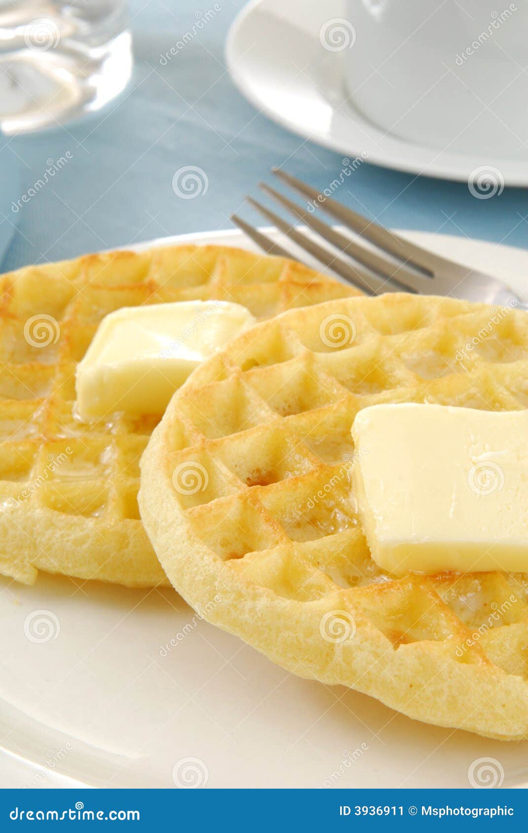 Waffles Close Up stock image. Image of plate, glass, margarine - 3936911