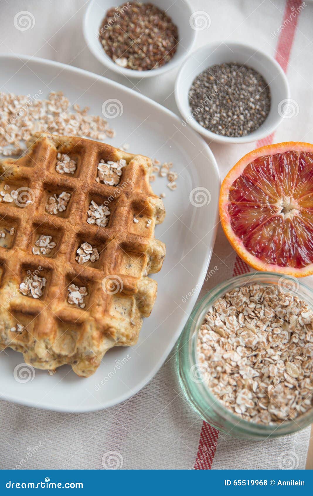 Waffles with fresh fruit stock photo. Image of grapefruit - 65519968