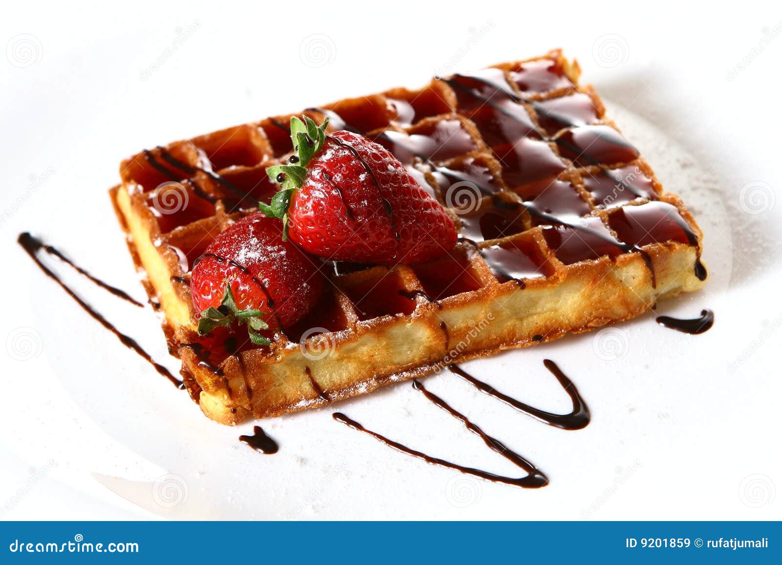 Waffles with Fresh Strawberry and Jam Stock Image - Image of cake ...
