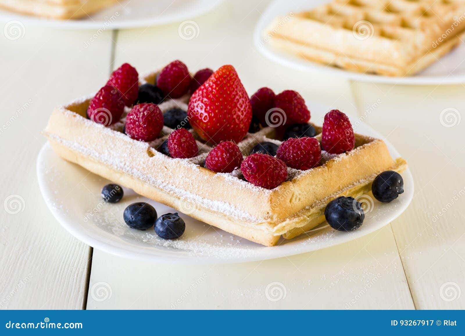 Waffles with fruit stock image. Image of belgian, colorful - 93267917