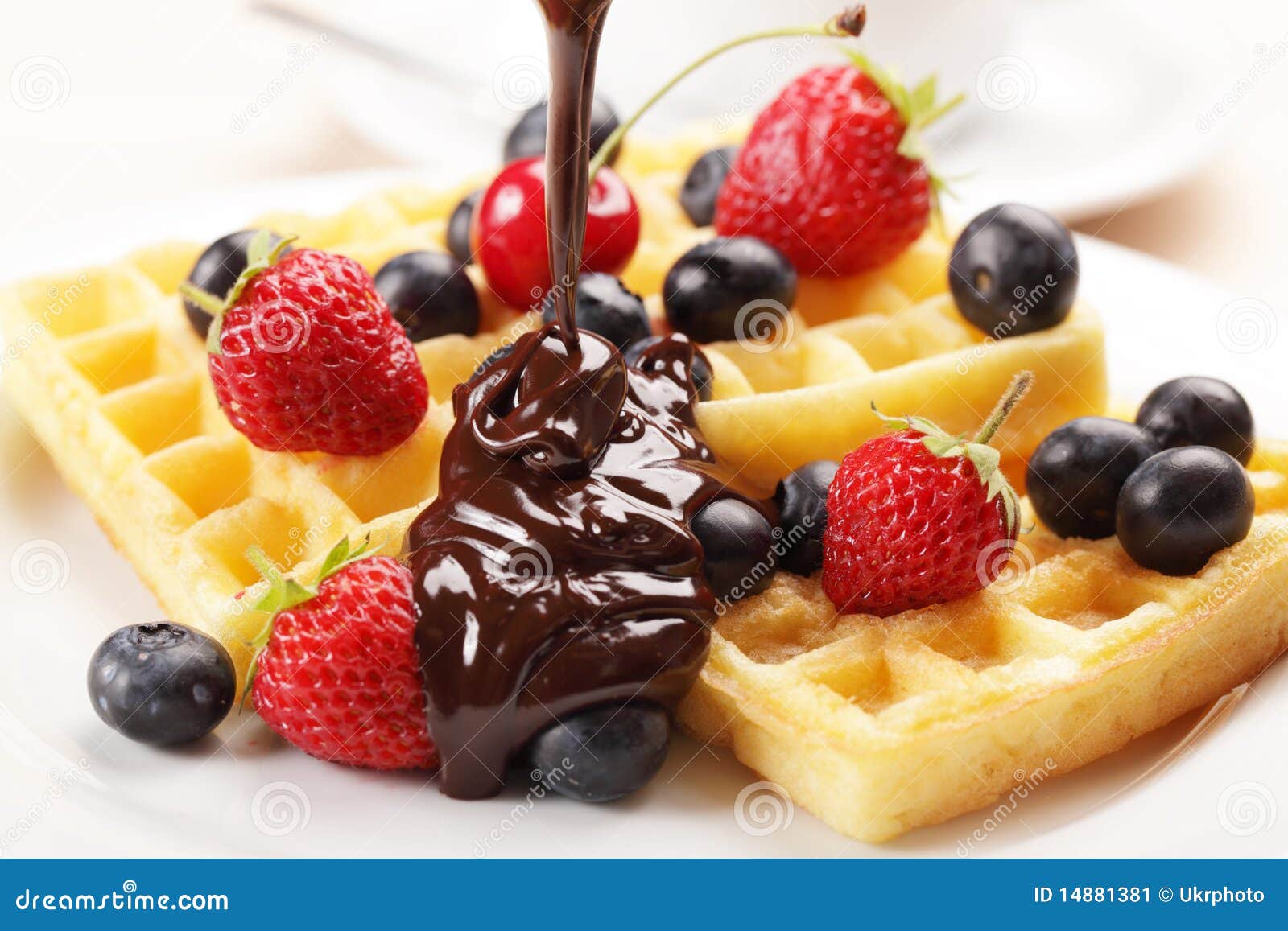 Waffles with fruits stock image. Image of dessert, healthy - 14881381