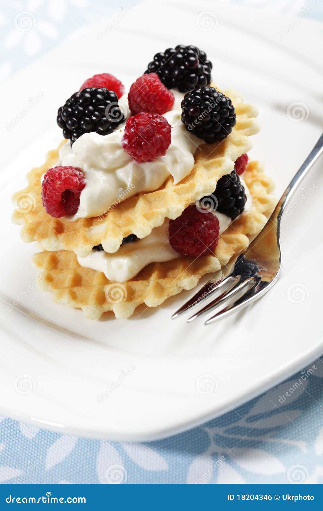 Waffles with fruits stock photo. Image of waffles, black - 18204346