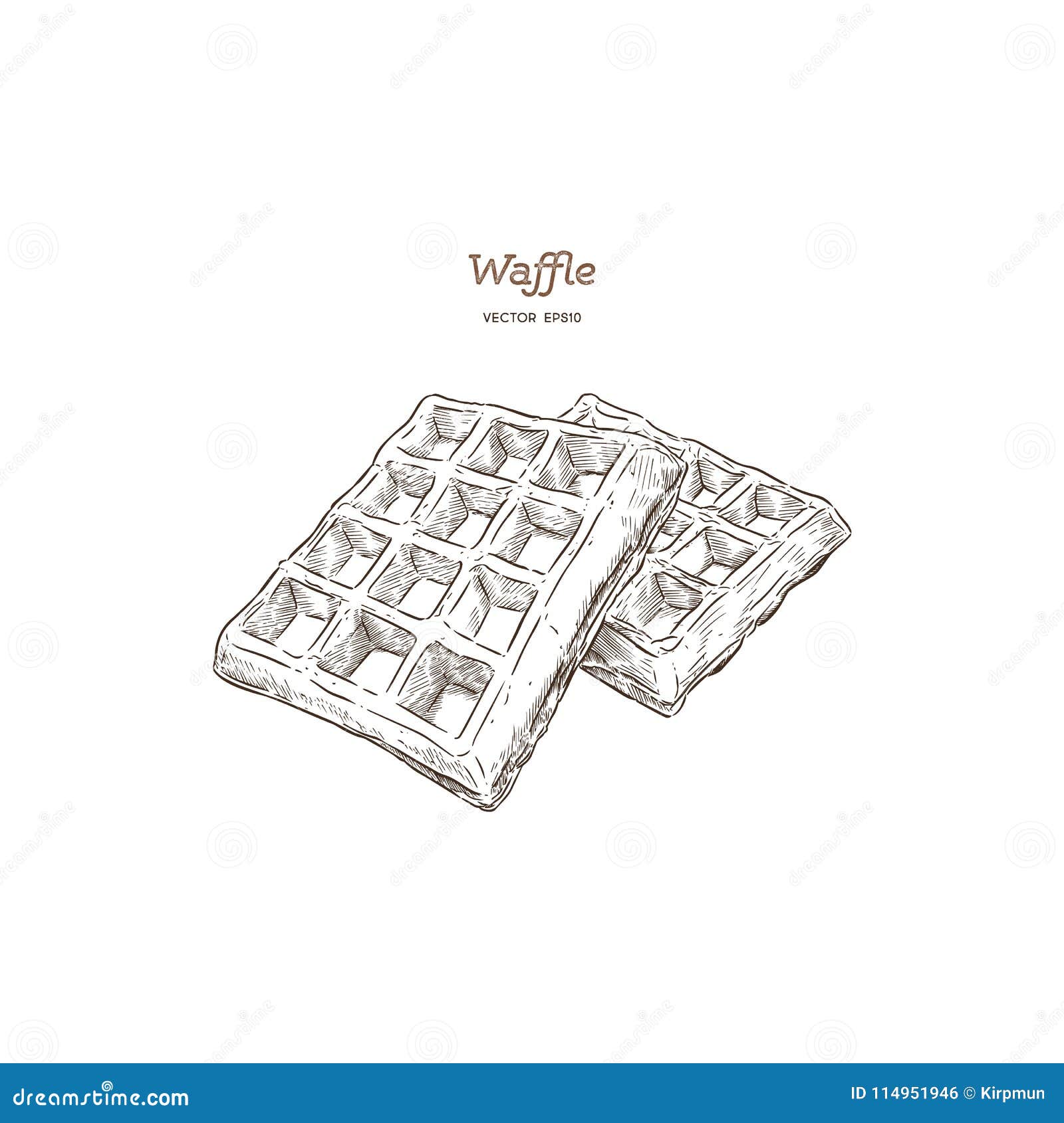 Waffles, Hand Draw Sketch Vector. Stock Vector - Illustration of ...