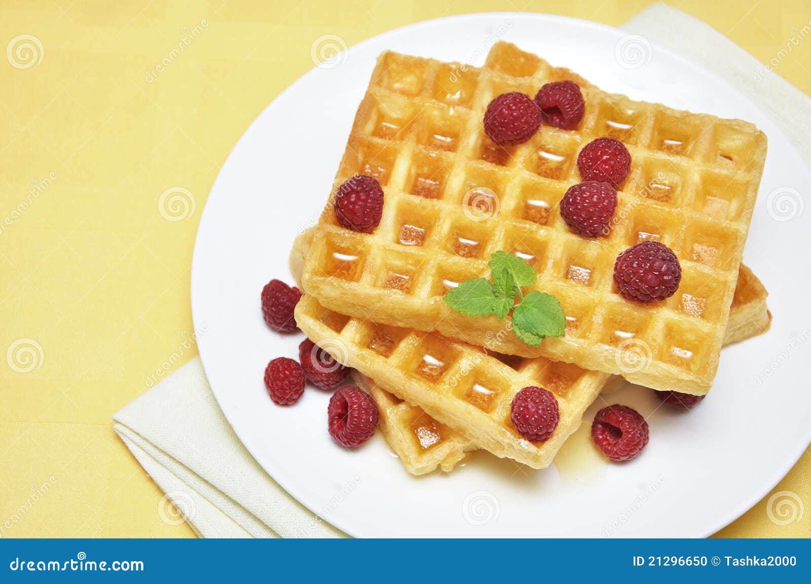 Waffles with honey stock photo. Image of decorated, close - 21296650