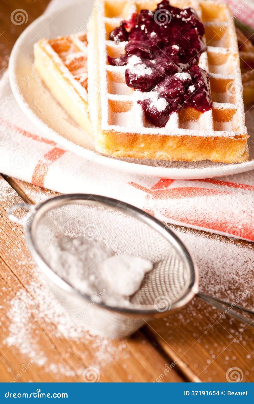Waffles with jam stock photo. Image of colorful, yummy - 37191654