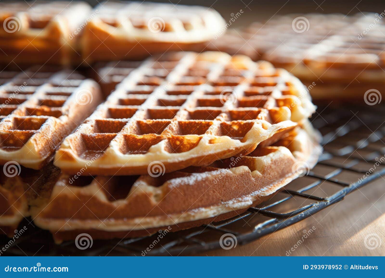 Waffles in Natural Light, Showing Texture Details Stock Illustration ...