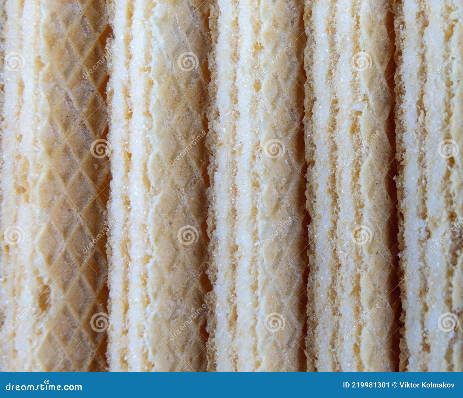 Waffles Photographed from the Side Stock Image - Image of cream ...