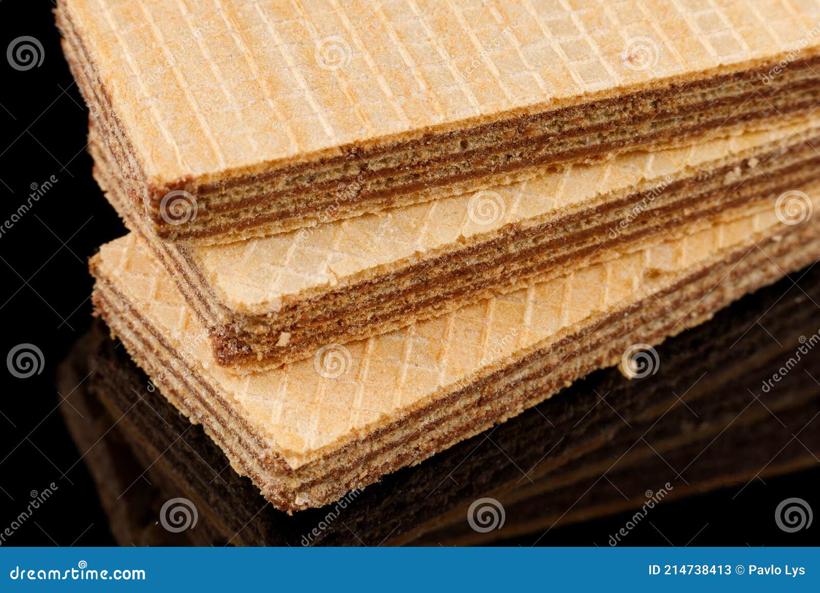 Rectangular Sweet Cookies Five Pieces Stacked One On One, Top View ...