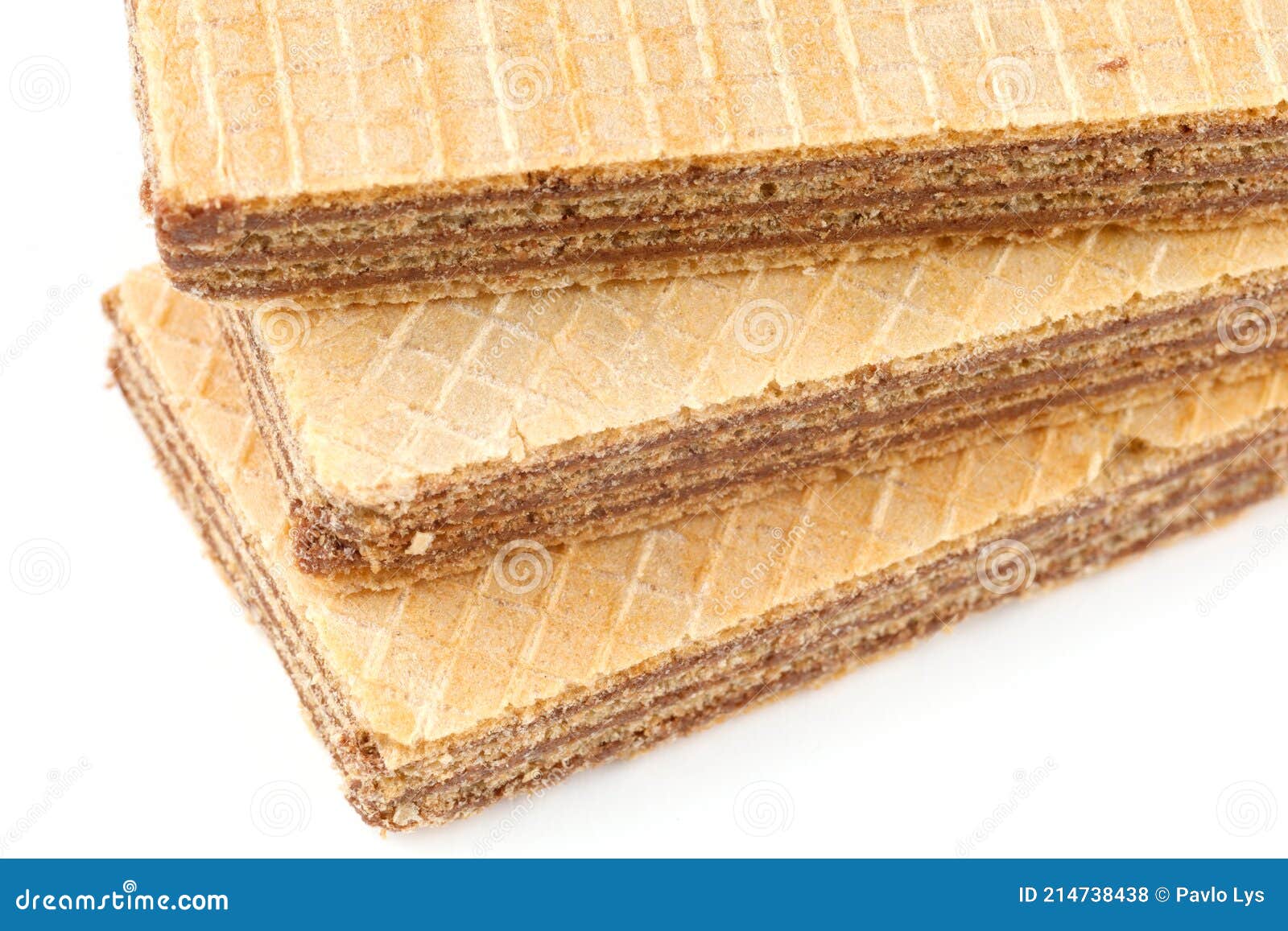 Rectangular Sweet Cookies Five Pieces Stacked One On One, Top View ...