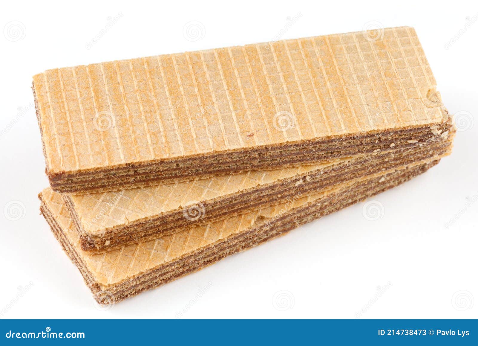 Rectangular Sweet Cookies Five Pieces Stacked One On One, Top View ...
