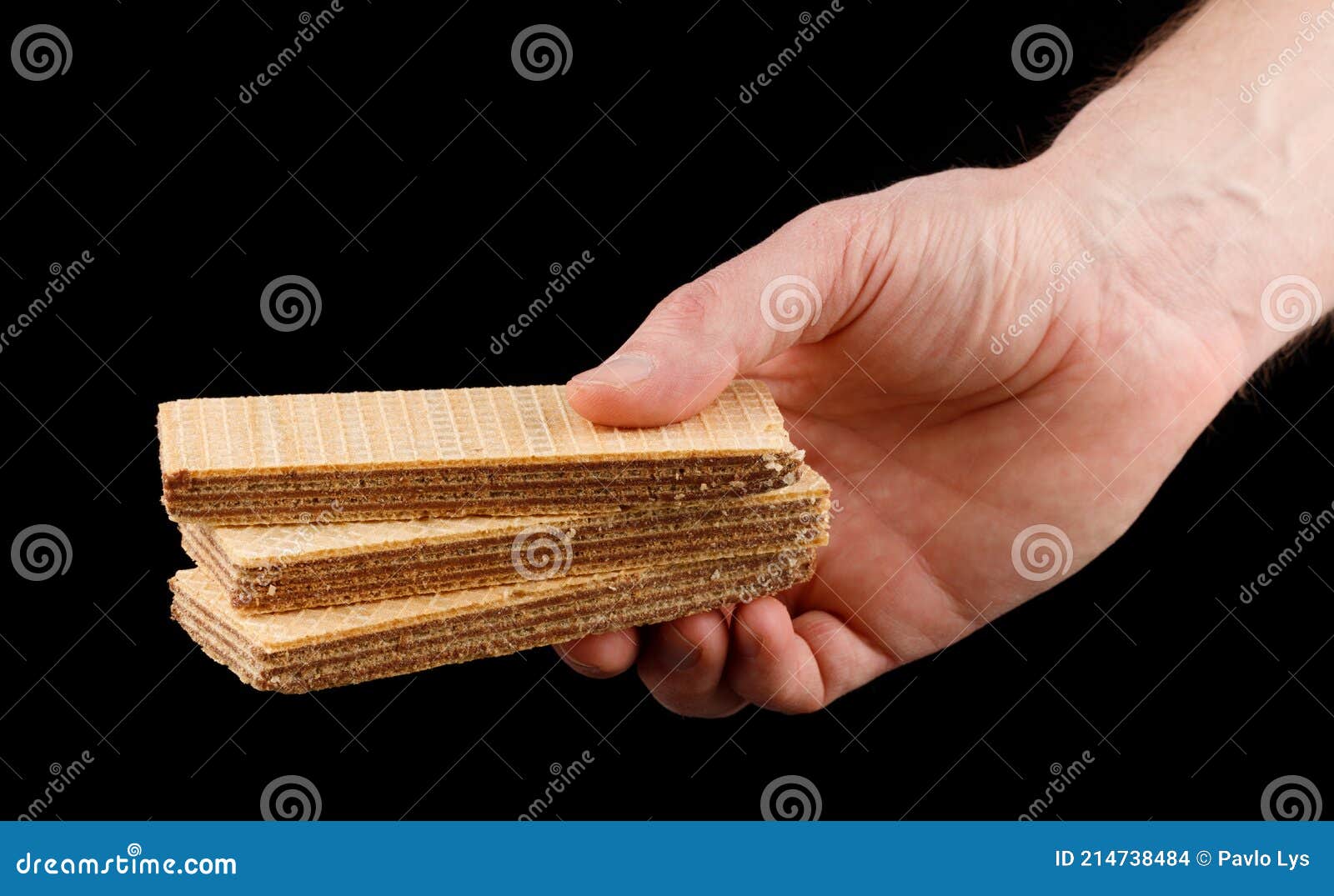Waffles Rectangular with Sweet Filling Close-up Stock Photo - Image of ...