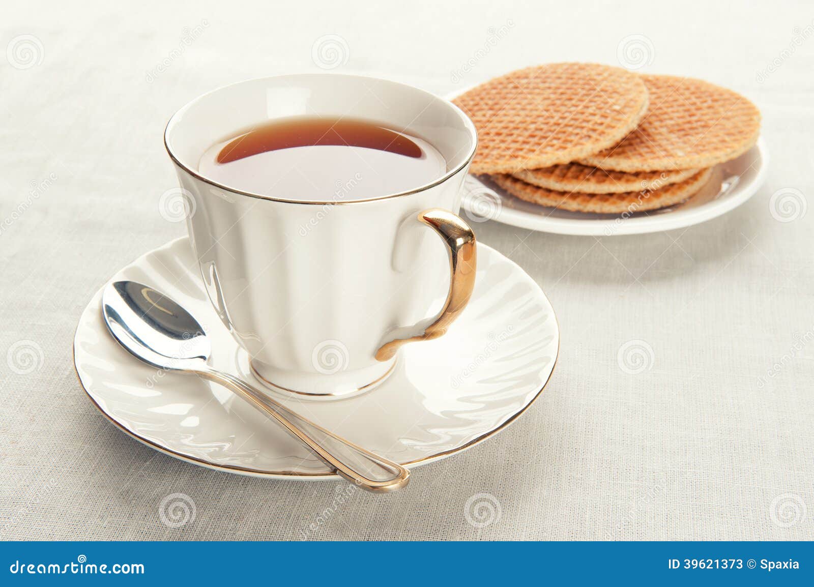 Waffles and tea stock image. Image of fresh, snack, dessert - 39621373