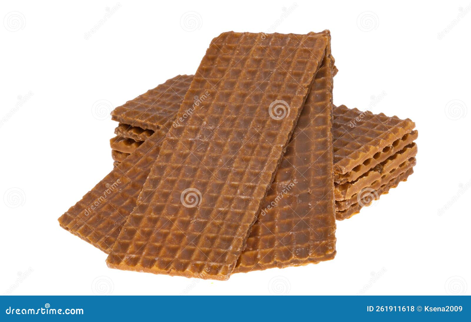 Waffles with Toffee Isolated Stock Photo - Image of waffle, caramel ...