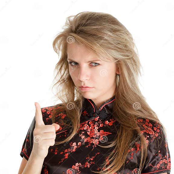 Wag his finger stock image. Image of girl, expressive - 22423085