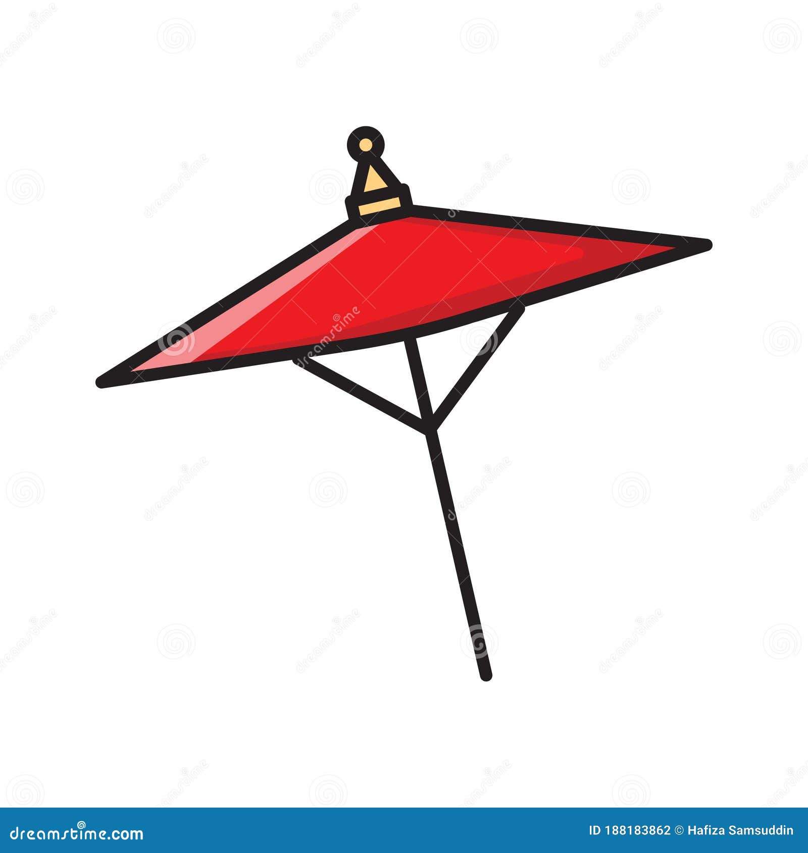 Wagasa Umbrella Filled Outline Icon Vector Illustration | CartoonDealer ...