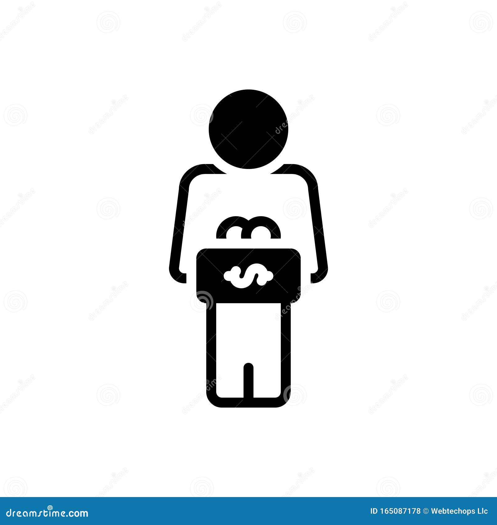 Black Solid Icon for Wage, Pay and Payment Stock Vector - Illustration ...