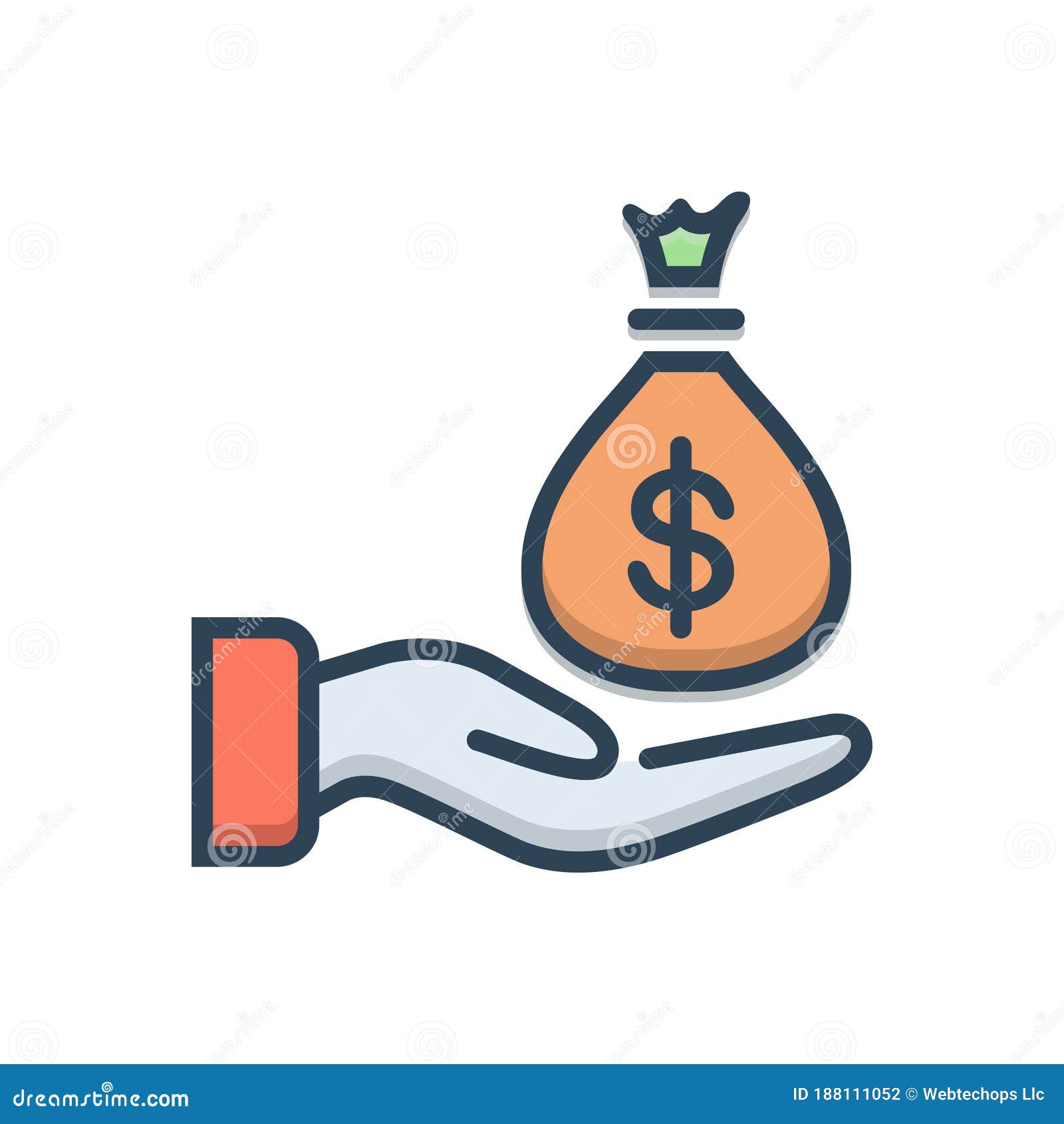 Color Illustration Icon for Wages, Currency and Moneys Stock ...