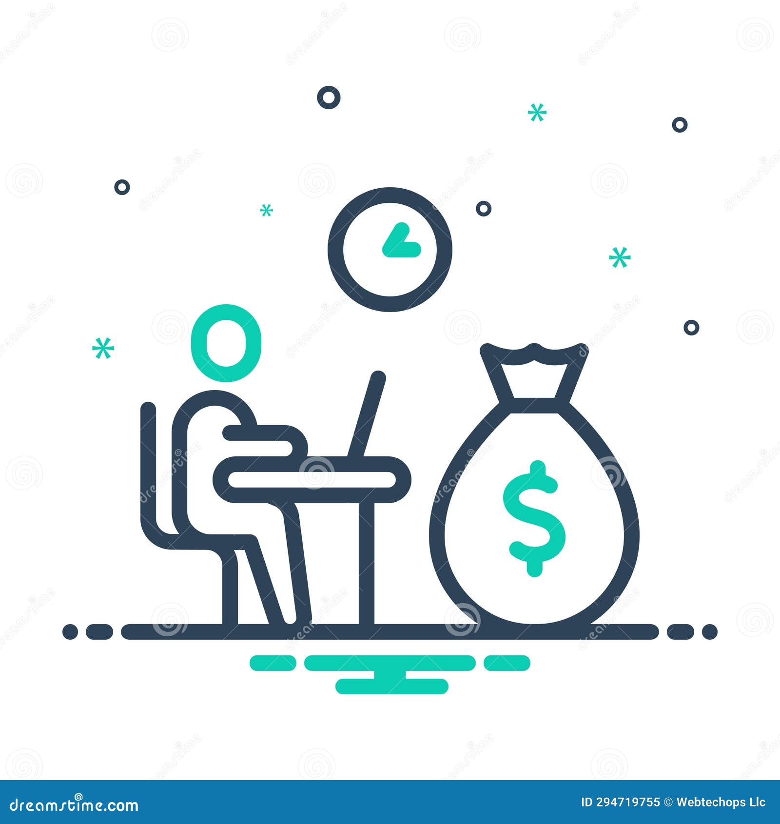 Mix Icon for Wages, Remuneration and Emolument Stock Vector ...