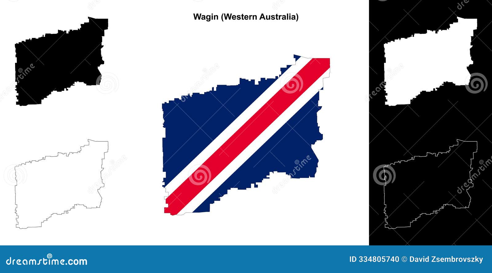 Wagin outline map stock illustration. Illustration of wagin - 334805740